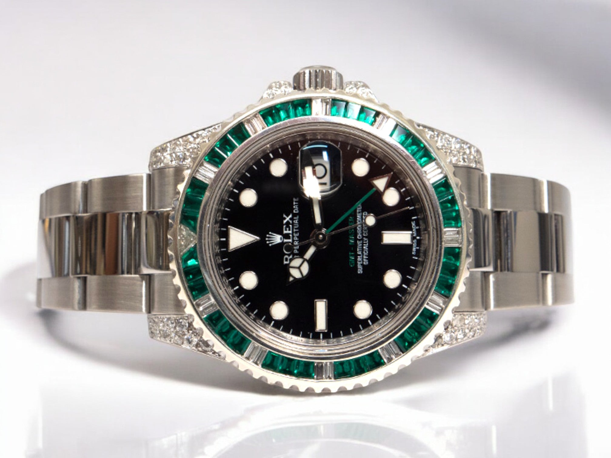 Rolex GMT-Master II – 40 mm – Oyster – Black Dial – Custom Diamond-Set ...