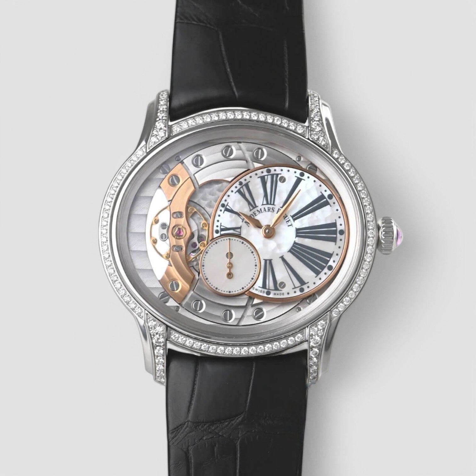 Millenary Ladies White Mother Of Pearl Dial Hand Wind Ladies Watch
