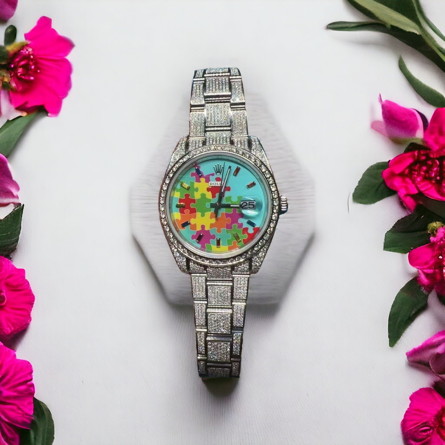 Rolex Datejust 41 Tiffany Puzzle FULL ICED OUT 126300