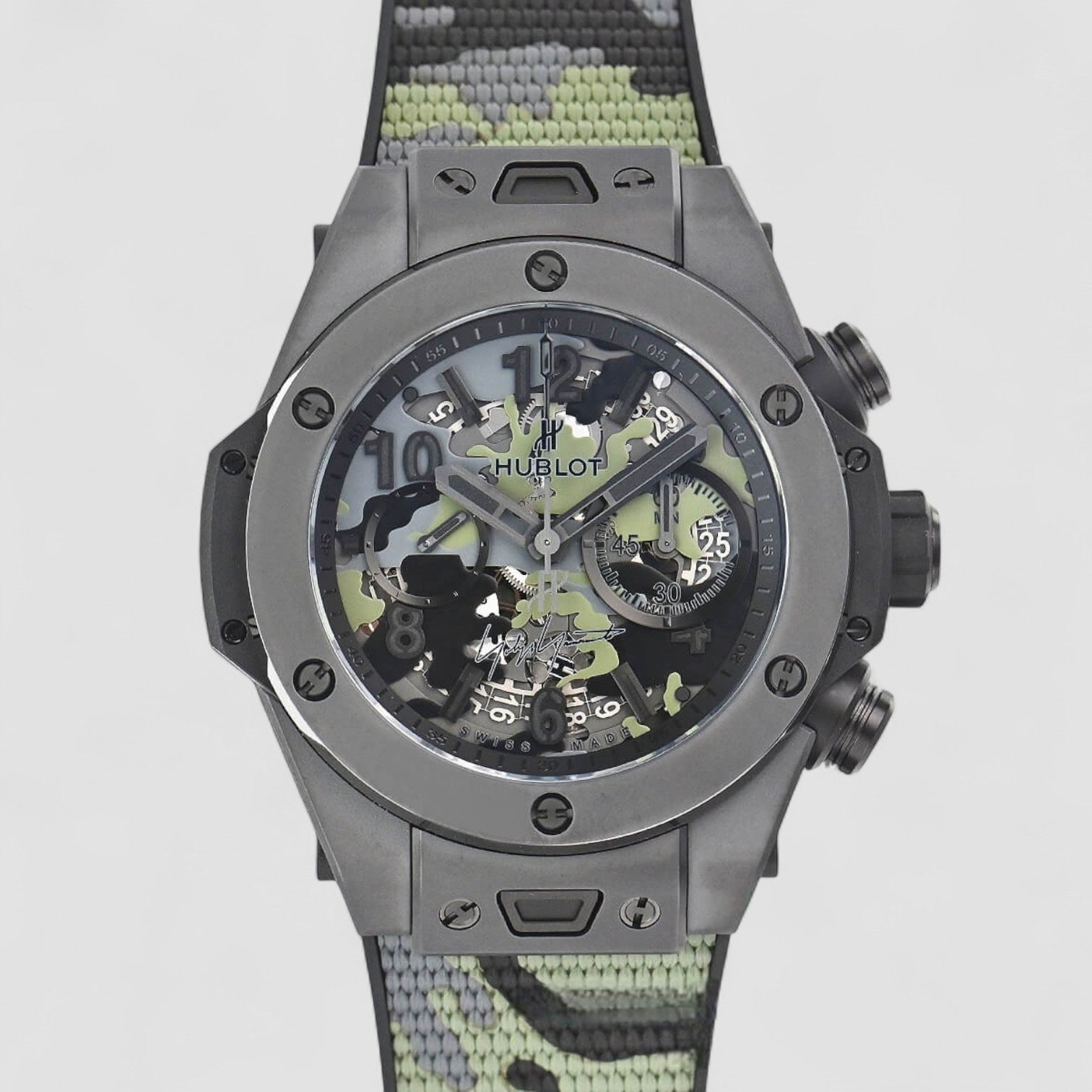 Hublot Big Bang Camo Yohji Yamamoto Chronograph Automatic Green Dial ...