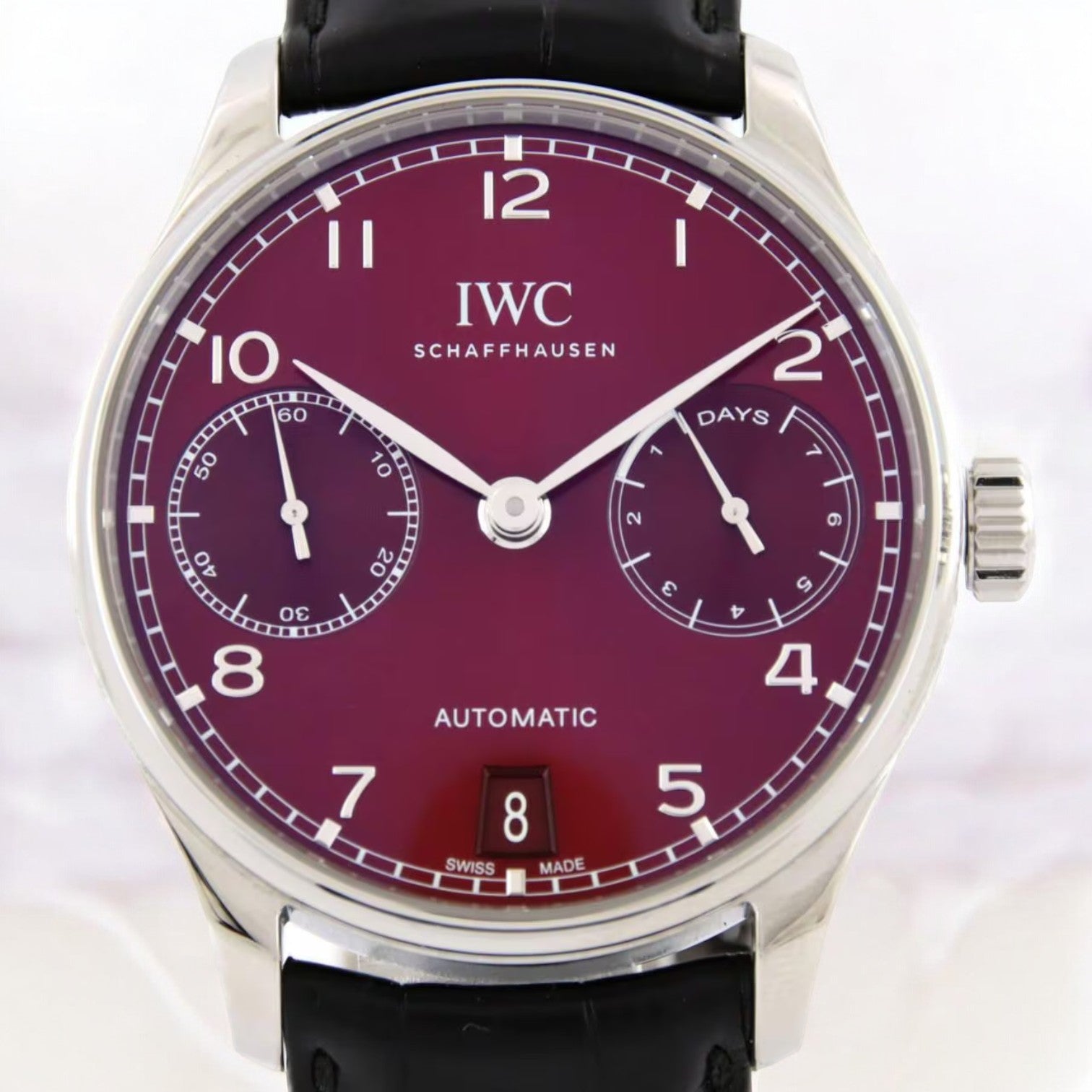 IWC Portugieser Automatic 7 Day Burgundy Dial IW500714